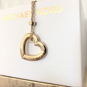 Michael Kors | Jewelry | Authentic Mk Gold Tone Pave Heart Pendant ...